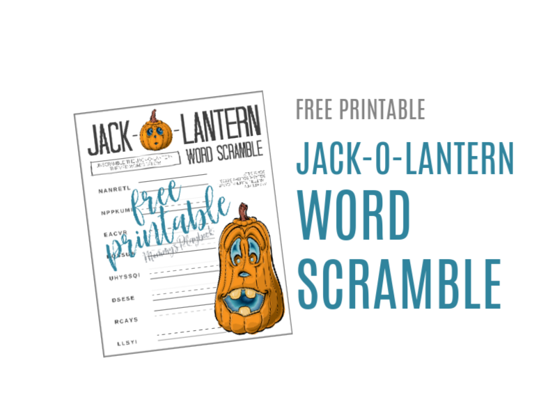 FREE PRINTABLE: Jack-O-Lantern Word Scramble Worksheet - Mommy's Playbook