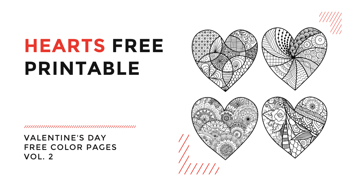 FREE PRINTABLE: Valentine's Day Heart Coloring Pages, Volume 2 - Mommy ...