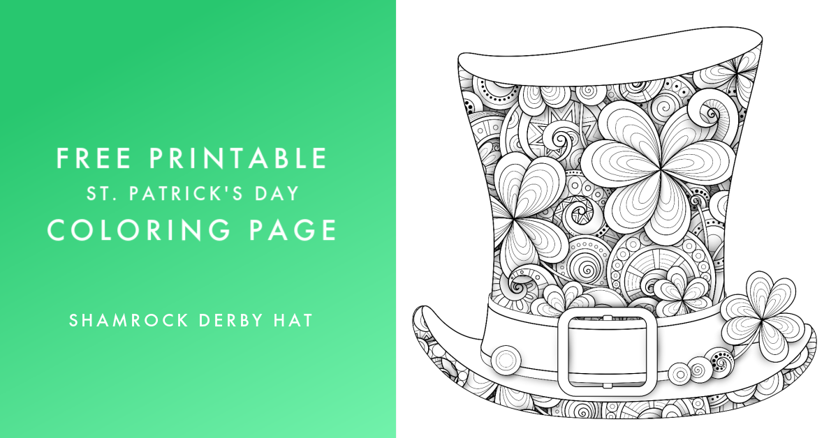FREE PRINTABLE: St. Patrick's Day Shamrock Hat Coloring Page - Mommy's ...